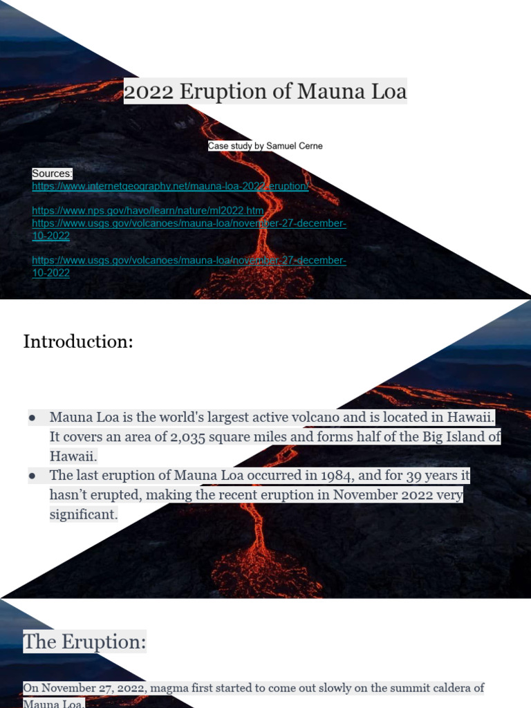 Mauna Loa 2022 Eruption Overview | PDF | Types Of Volcanic Eruptions ...