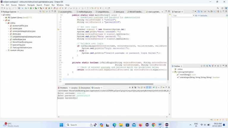 Output of Validation User Login | PDF