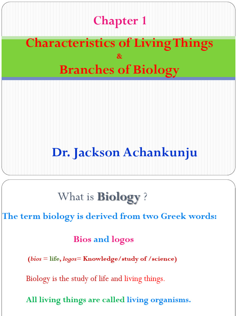 Characteristics of Life and Biology Branches | PDF | Organisms | Biology