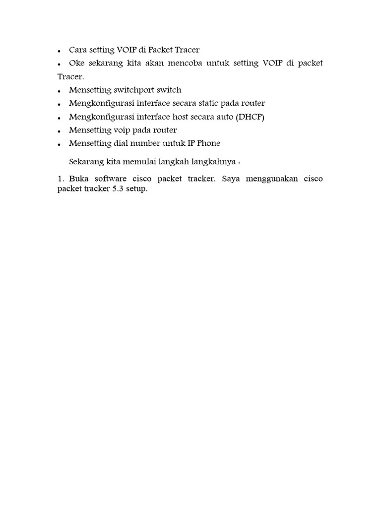 Cara Setting Voip Di Packet Tracer Pdf