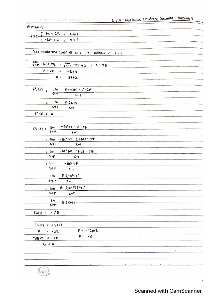 Calculus 1 Excercise 4 | PDF