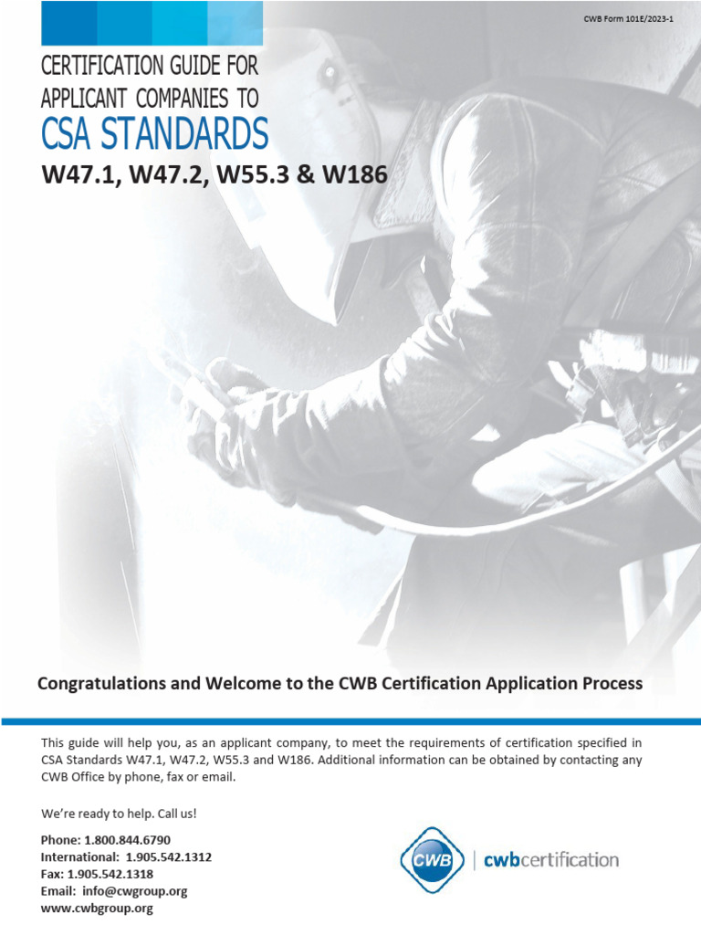 CWB Certification Guide for CSA Standards | PDF | Technology & Engineering