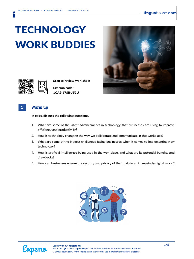 Technology Work Buddies British English Student | PDF | Cognition | Learning