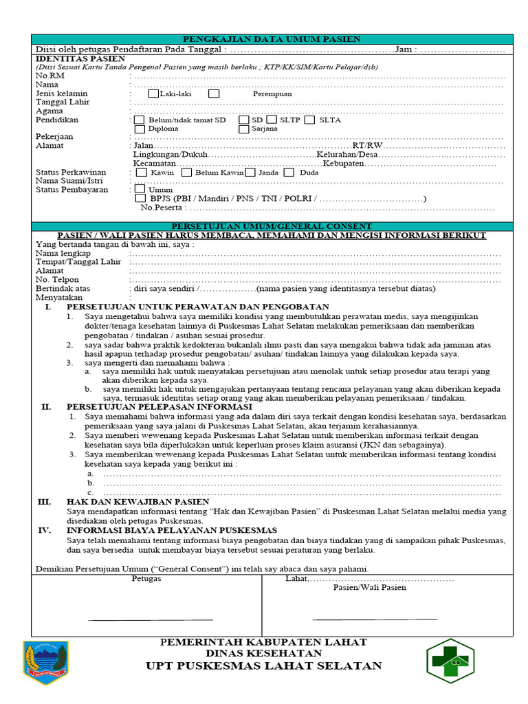 Rekam Medis Rawat Jalan Baru Puskes Lasel | PDF