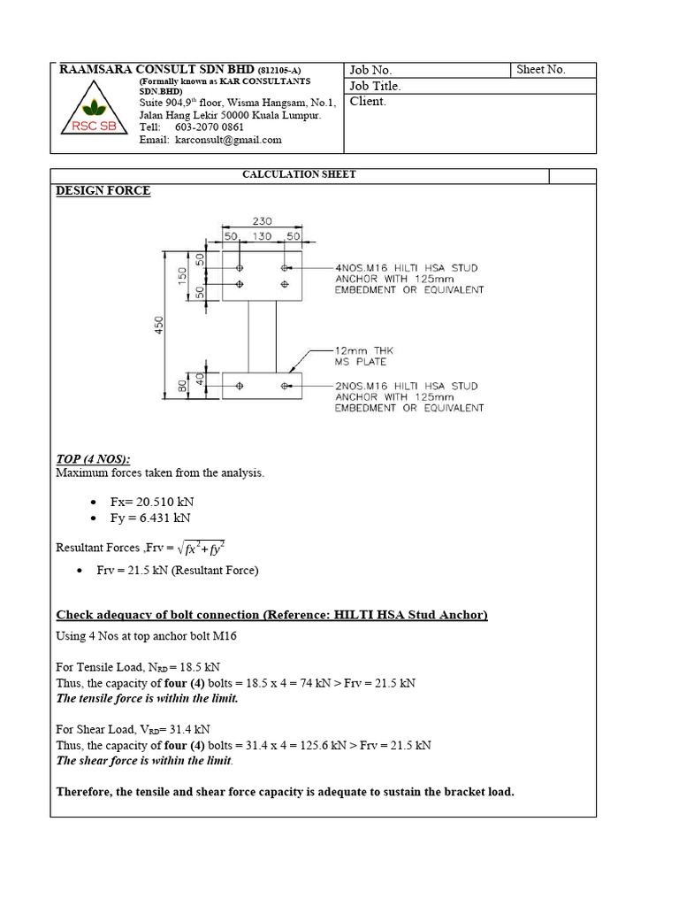 Hilti Bolt Connection (Part 1) | PDF | Engineering | Structural Engineering