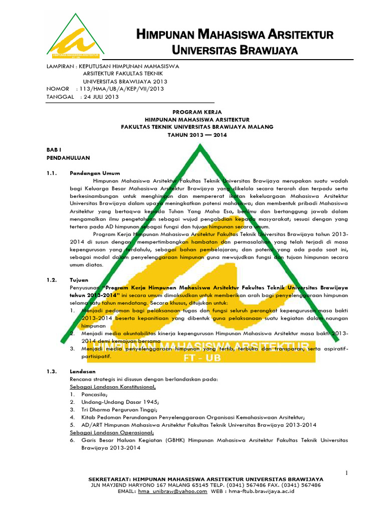 Program Kerja Hma 2013 2014 | PDF