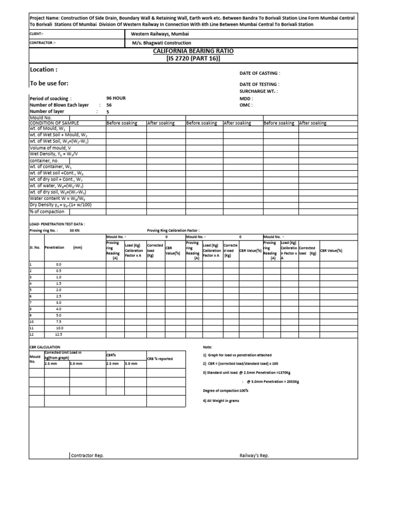 New CBR Formet | PDF | Natural Materials | Civil Engineering