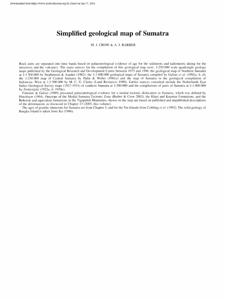 Simplified Geological Map of Sumatra | PDF | Geology | Earth Sciences