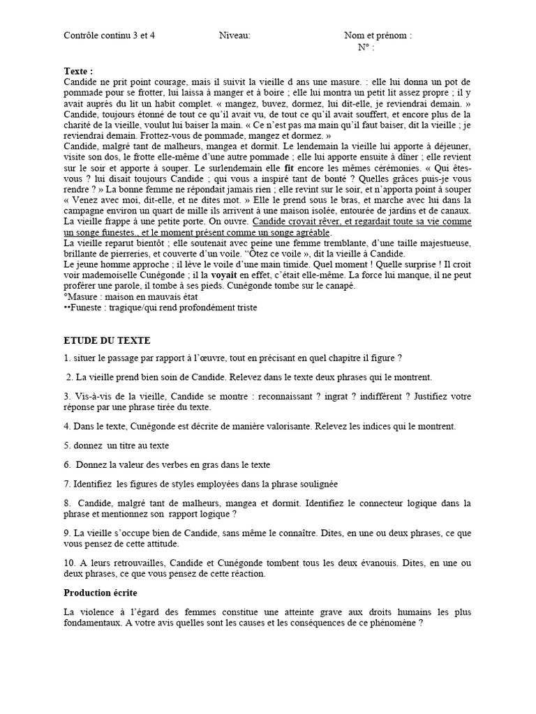 Candide et la bonté de la vieille | PDF | Candide