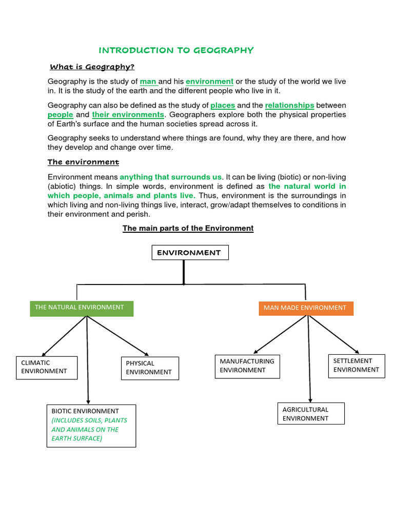 Introduction to Geography and Environment | PDF | Natural Environment ...