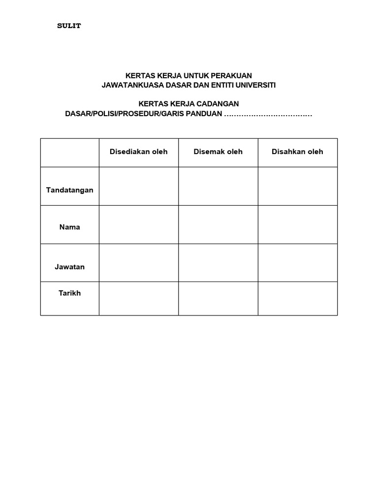 FORMAT-KERTAS-KERJA-DOKUMEN-POLISI-JKDEU-9.3.2021 | PDF