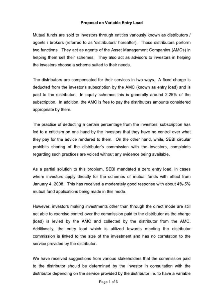 Entry Load - Commission MFD | PDF