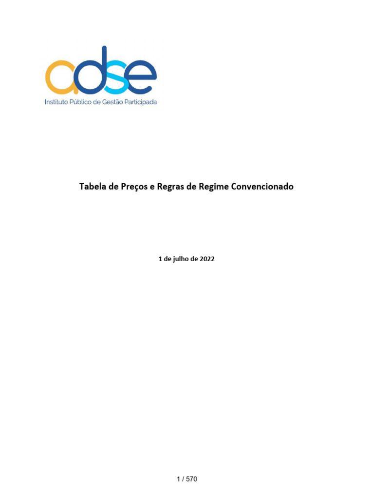 Tabela de Preços ADSE e Regras Convencionadas | PDF | Remédio | Odontologia