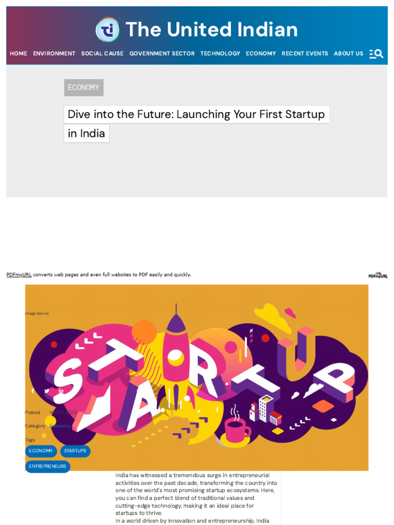 First Startup in India | PDF | Cost Of Living | Startup Company