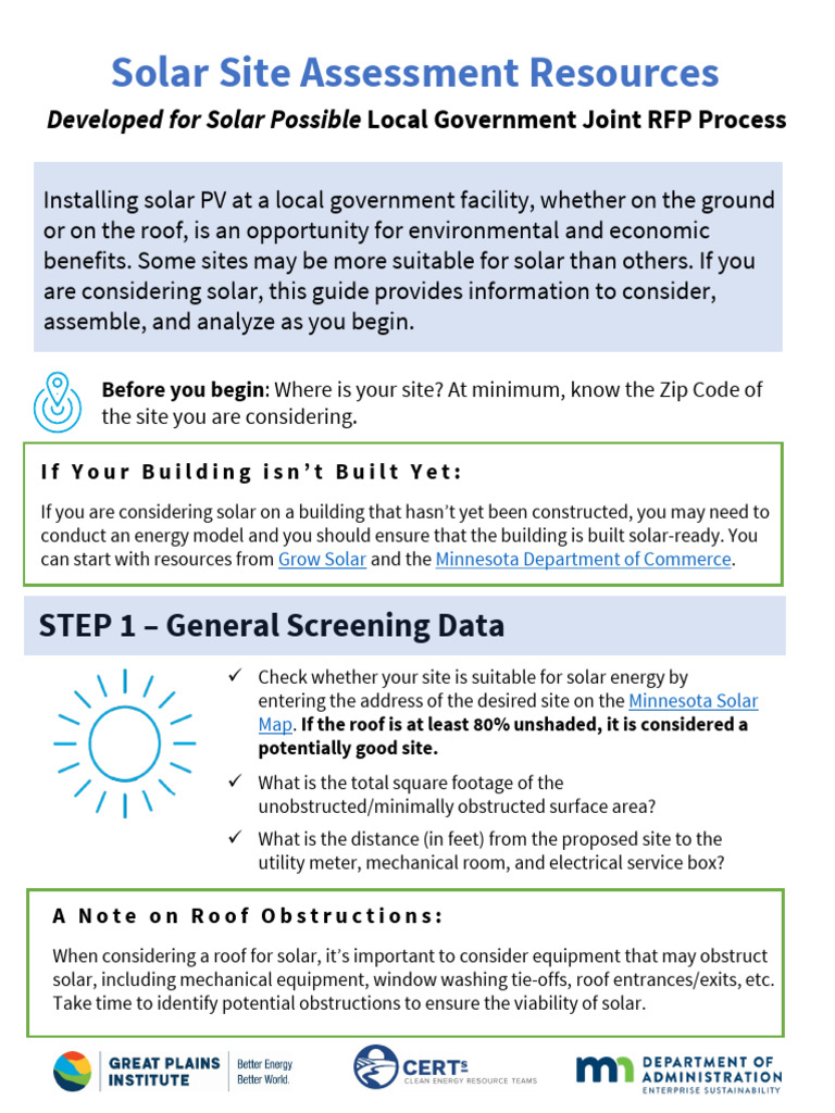 Solar Site Assessment Guide for Local Governments | PDF | Sustainable ...
