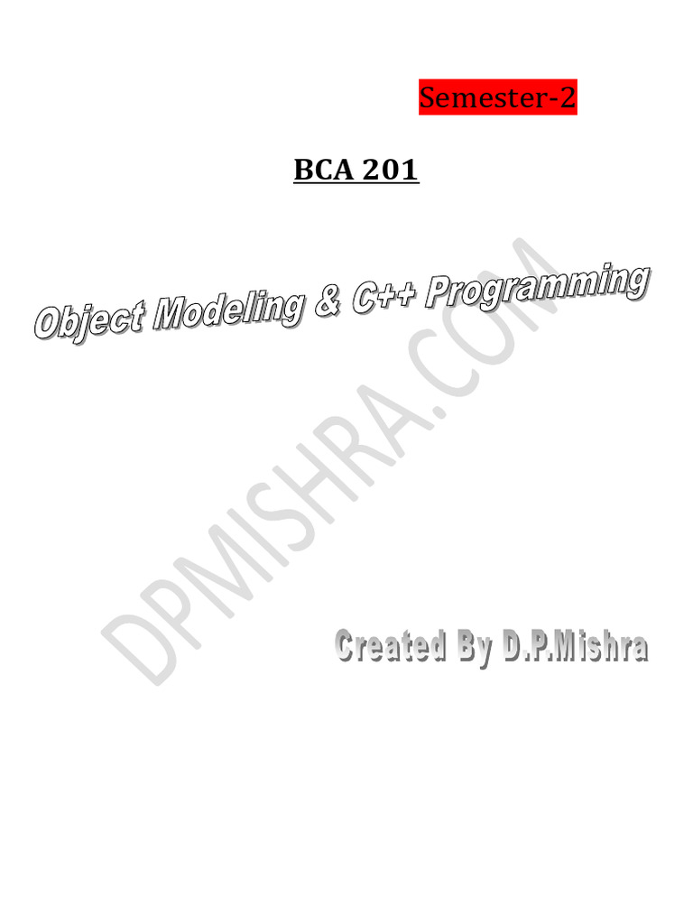 Object Modeling And C Programming For Bca 2nd Semester Pdf Download Free Pdf Class