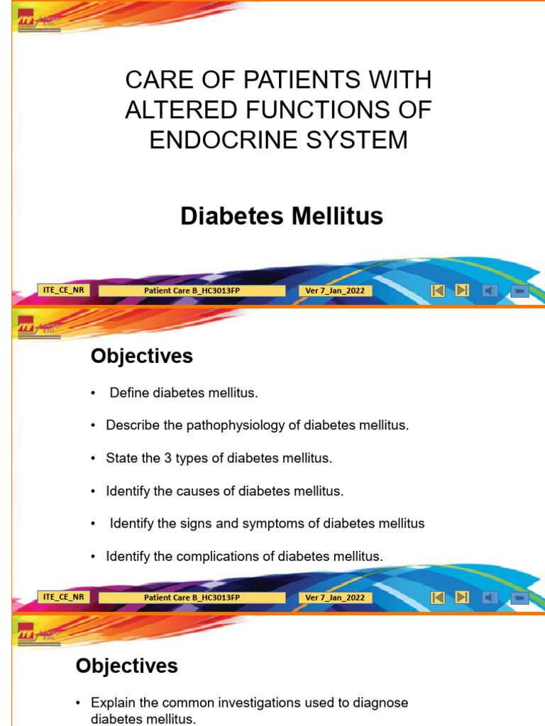 Ver 7 PPT - PCB - Diabetes Mellitus | PDF | Diabetes | Hyperglycemia