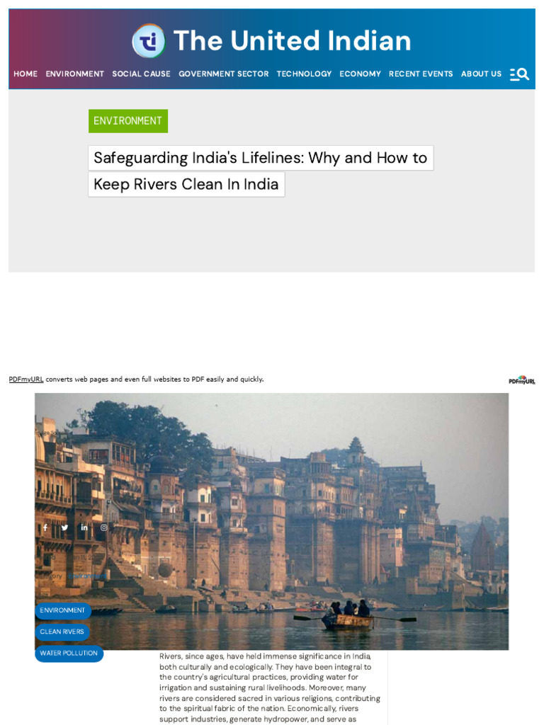 How To Keep Rivers Clean in India | PDF | Agriculture | Climate Change ...