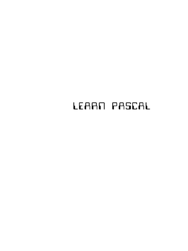 Learn Pascal | PDF | Data Type | Computer Program