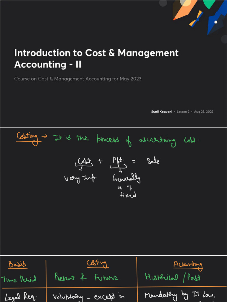 Introduction To Cost Management Accounting II With Anno | PDF
