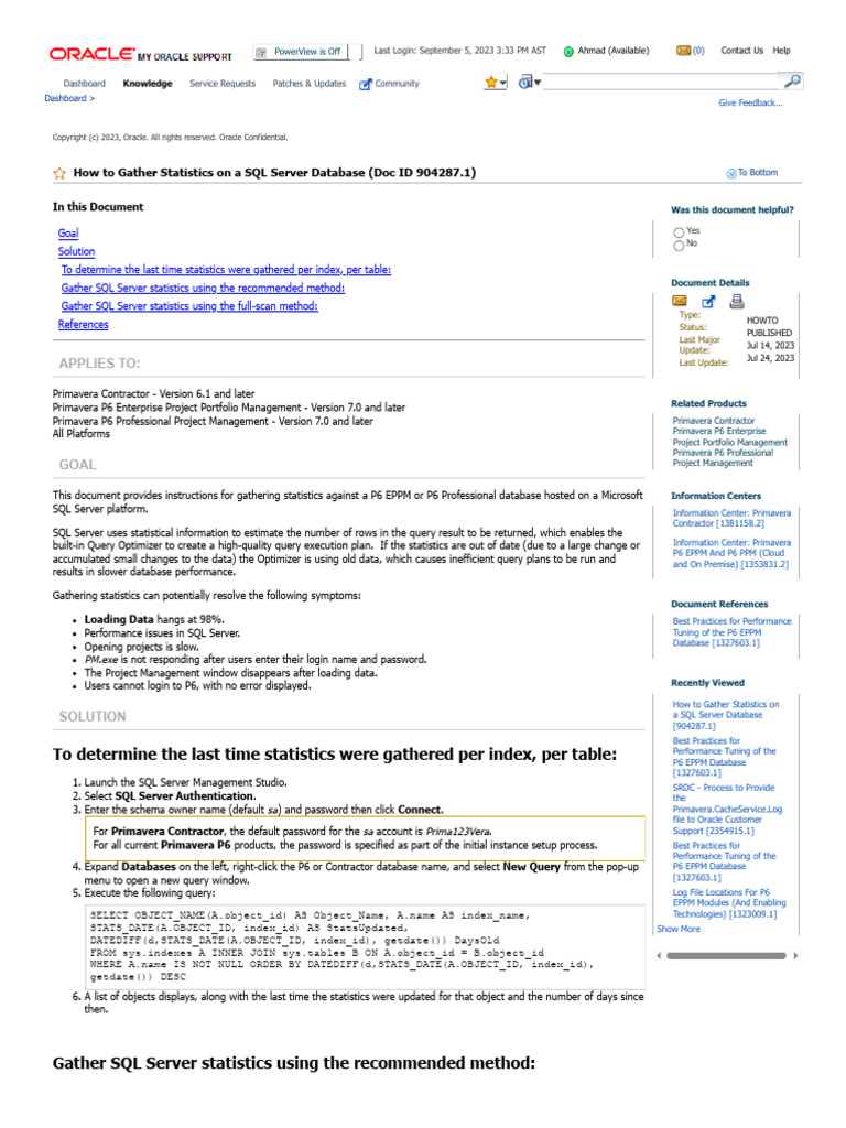 Statistics On A SQL Server | Download Free PDF | Microsoft Sql Server | Databases