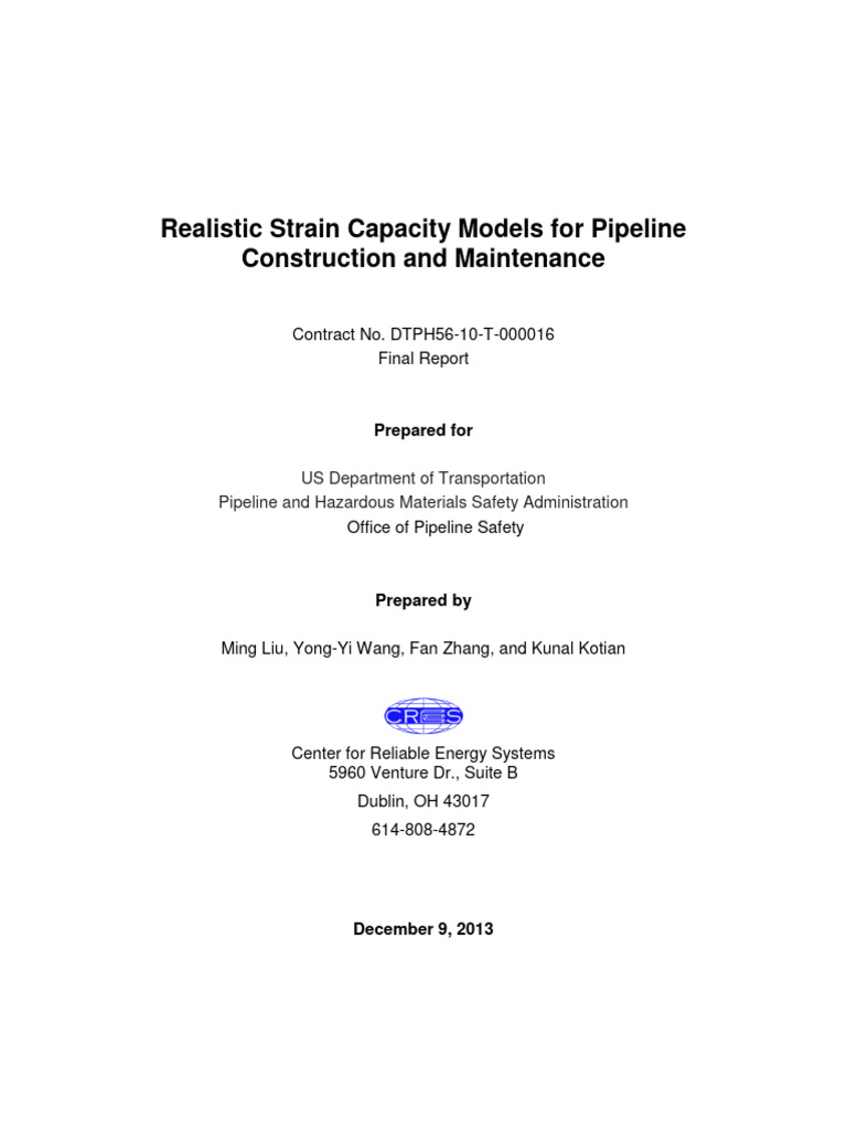 Realistic Strain Capacity Models For Pipeline Construction and ...