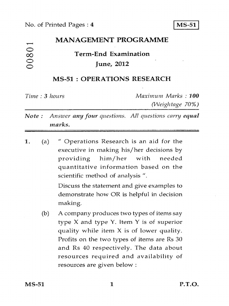 MS 51 | PDF | Applied Mathematics | Business Process