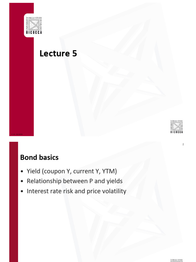 Lezione 5 | PDF | Bonds (Finance) | Yield (Finance)
