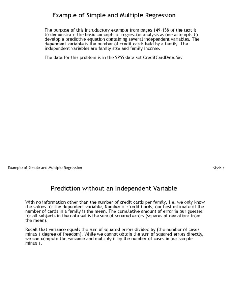 Example of Simple and Multiple Regression | Download Free PDF | Errors And Residuals ...