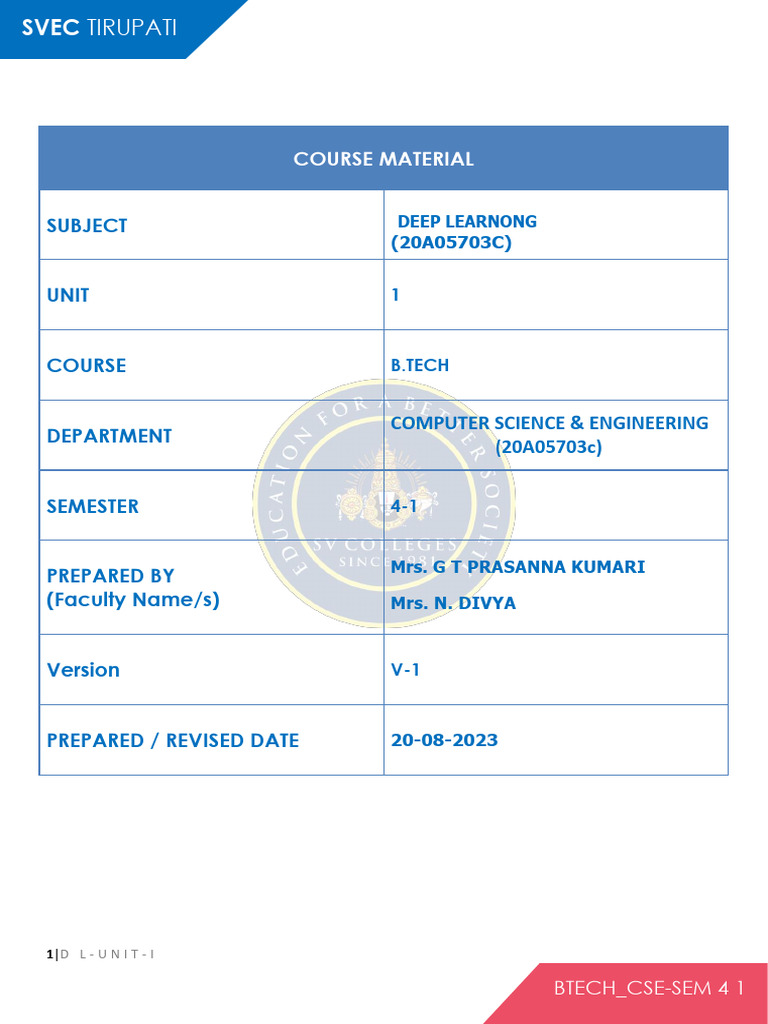 DL UNIT-1 | PDF | Eigenvalues And Eigenvectors | Matrix (Mathematics)