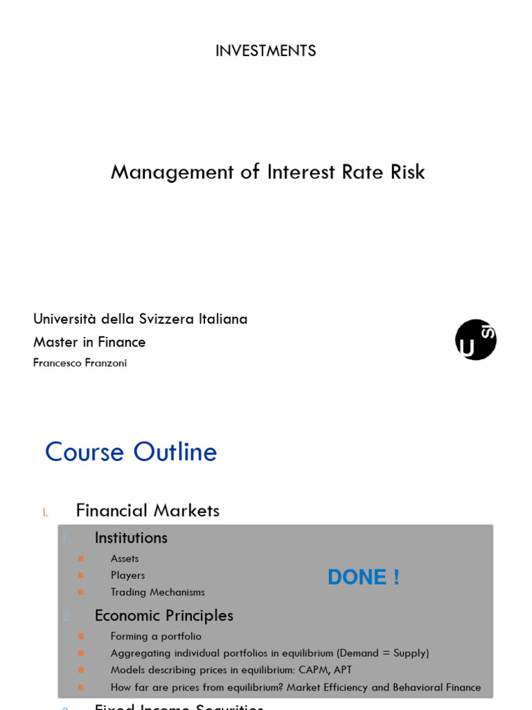 interest rate risk | PDF | Bond Duration | Bonds (Finance)