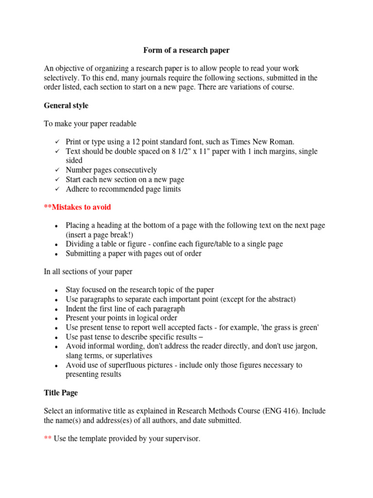 Guidlines For Writing and Formatting Your Research Paper 2 | PDF