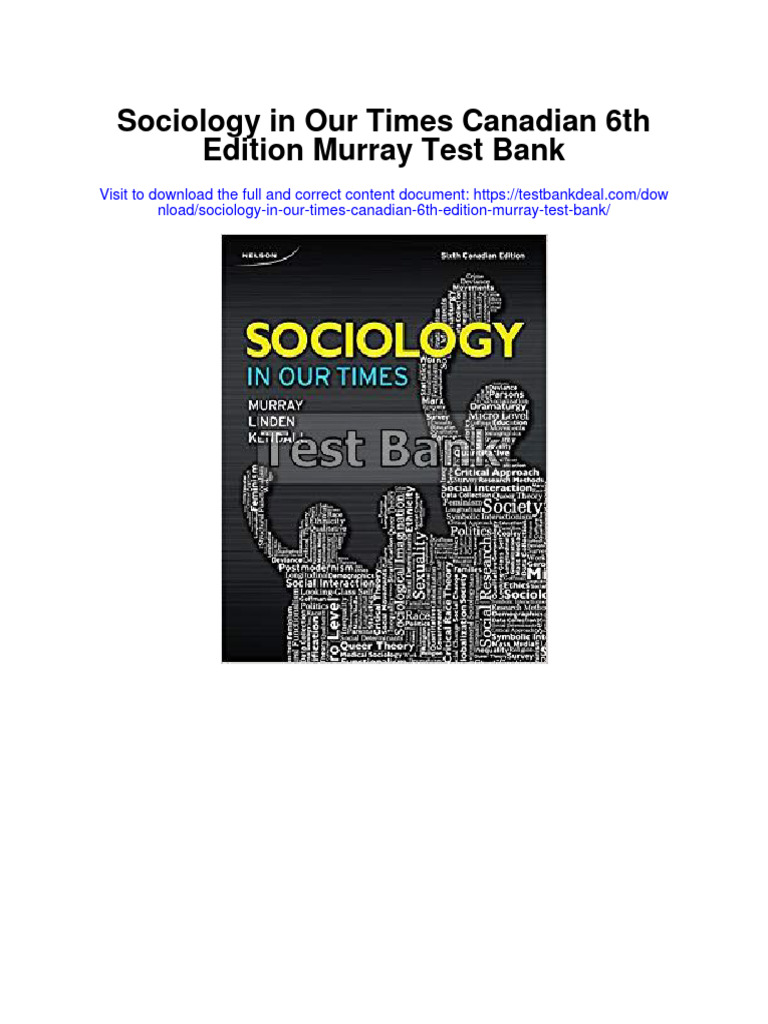 Instant Download Sociology in Our Times Canadian 6th Edition Murray ...