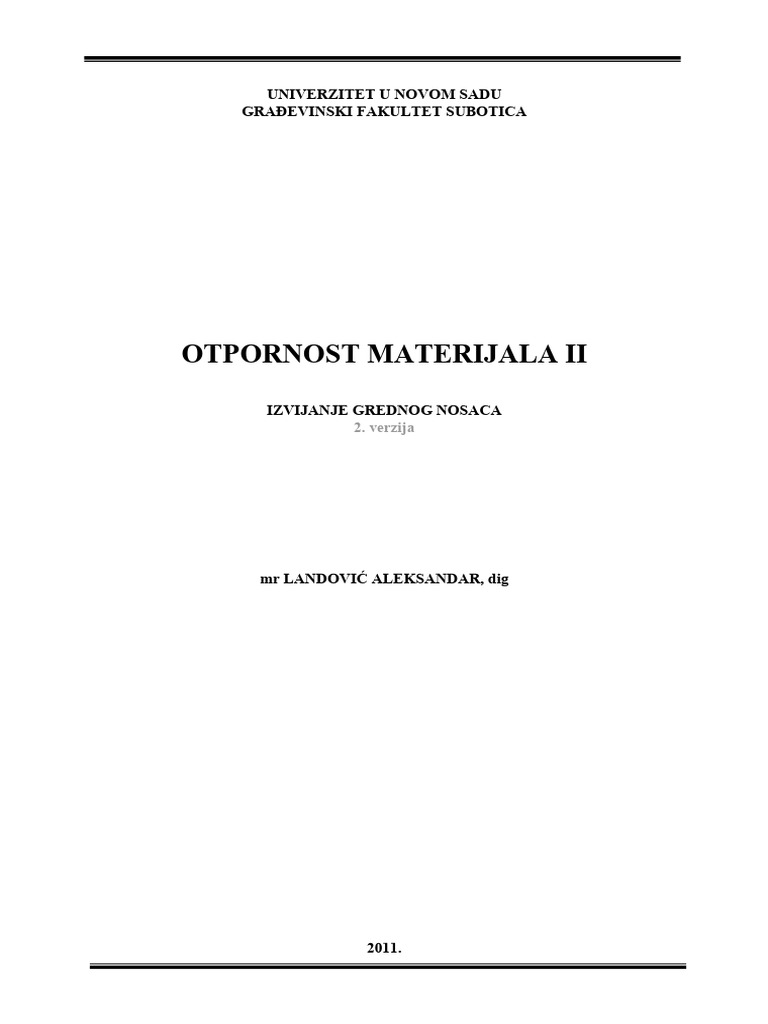 OM2 Izvijanje Grednog Nosaca | PDF