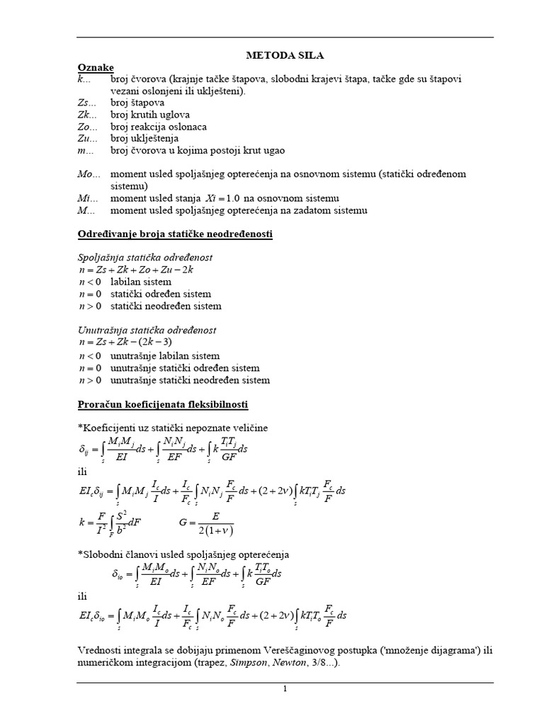 OM2 Metoda Sila | PDF