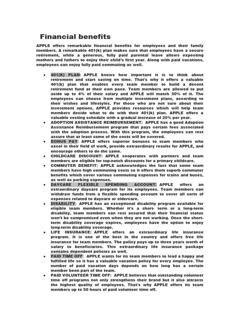 Apple Benefits | PDF