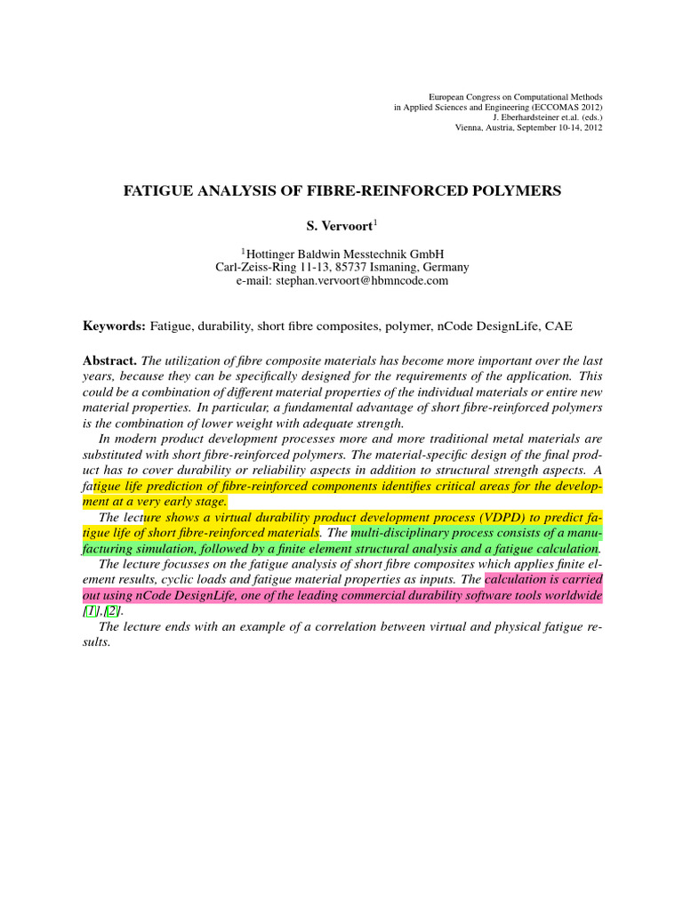 GFRP_NCODE_designlife_Digimat | PDF | Fatigue (Material) | Stress ...