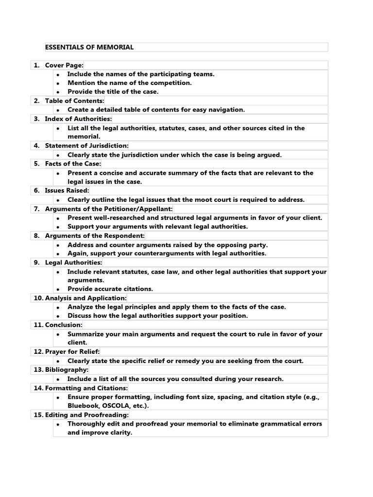 Essential of Memorial | PDF