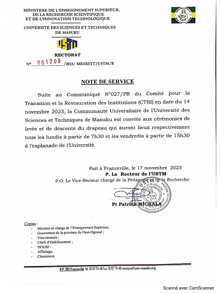 Note de service-1 | PDF