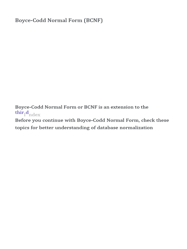 Boyce-Codd Normal | PDF | Computer Programming | Applied Mathematics