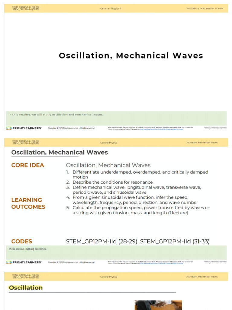 J02 Lesson Oscillation | PDF