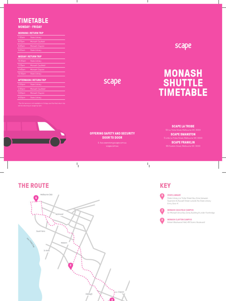 Monash Shuttle Bus Timetable | PDF | Victoria (Australia) | Melbourne