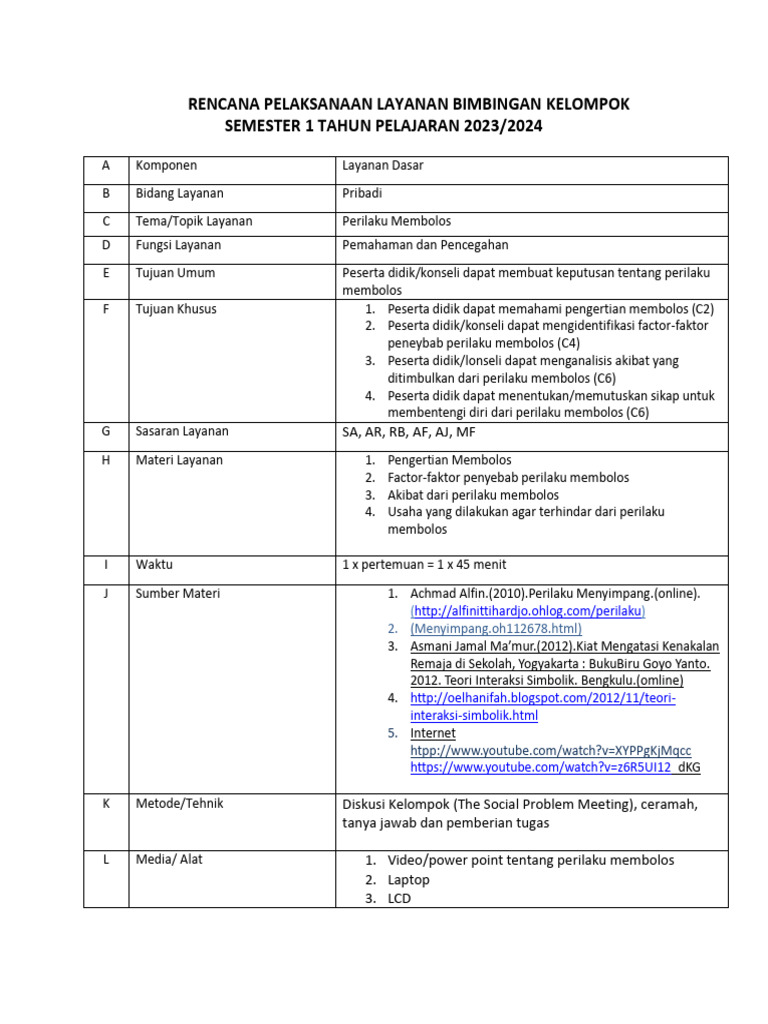 RPL Bimbingan Kelompok | PDF | Kesehatan Holistik | Sains & Matematika