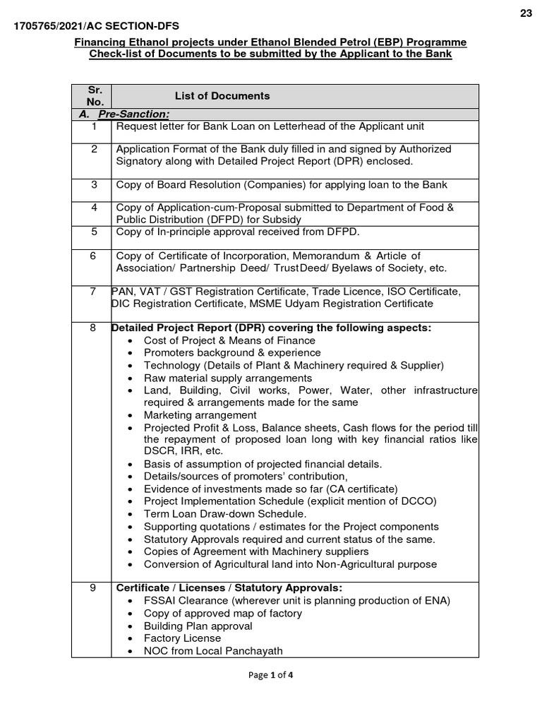 Modified Check-List | PDF | Identity Document | Loans