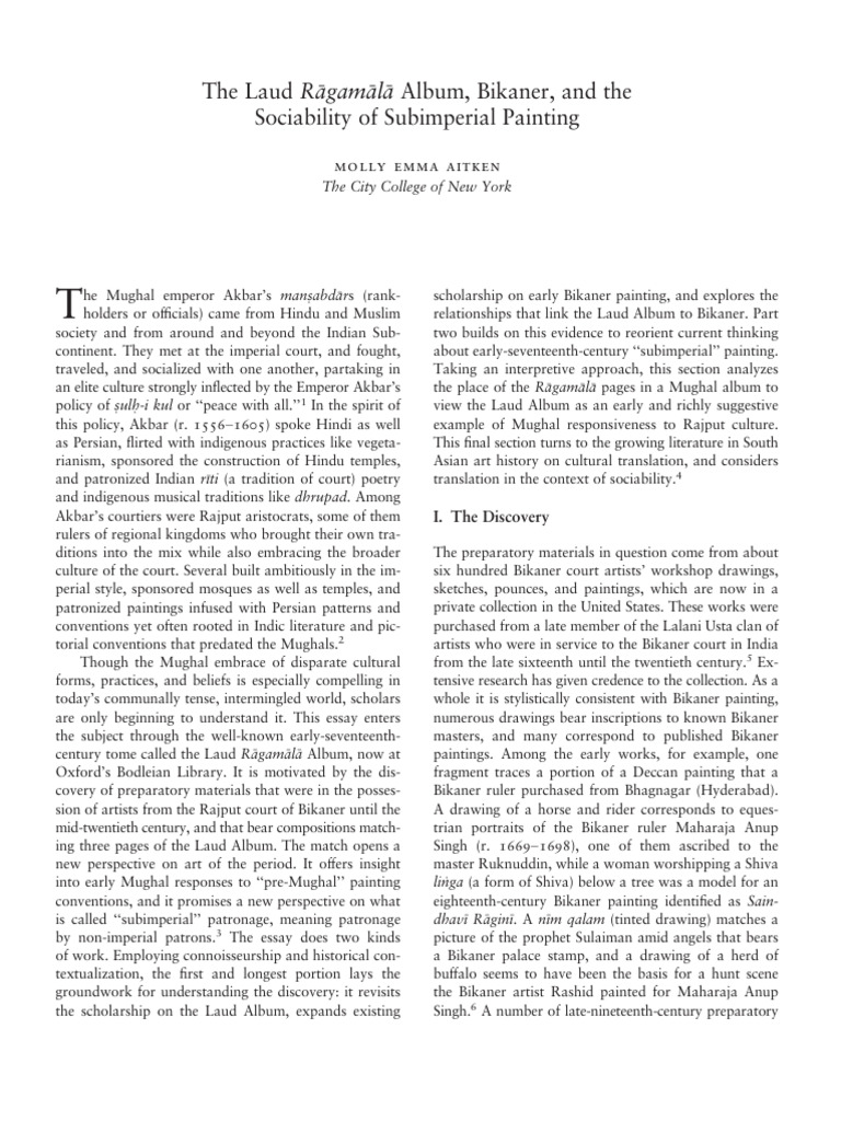 The Laud Ragamala Album Bikaner and The | PDF | History