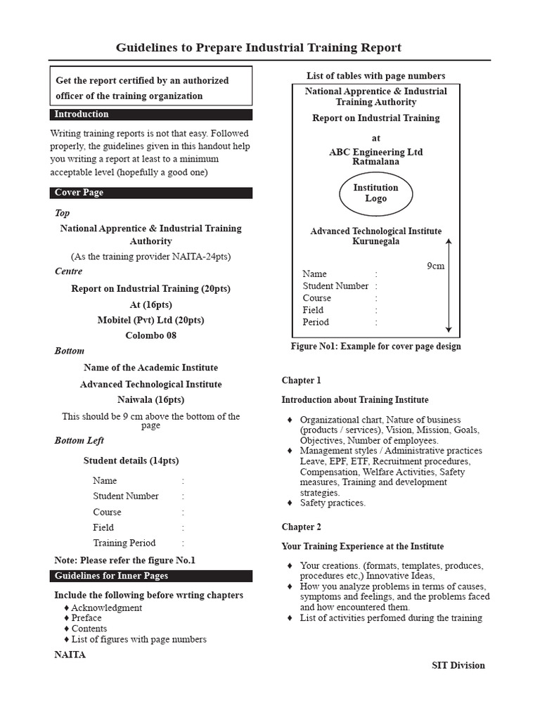 Guidelines To Prepare Industrial Training Report | PDF | Human ...