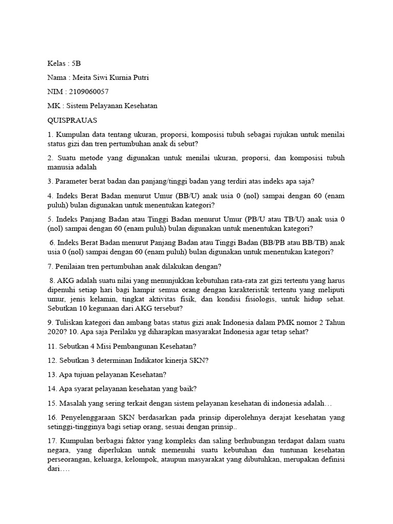 Meita Siwi Kurnia Putri (2109060057) Quisprauas | PDF