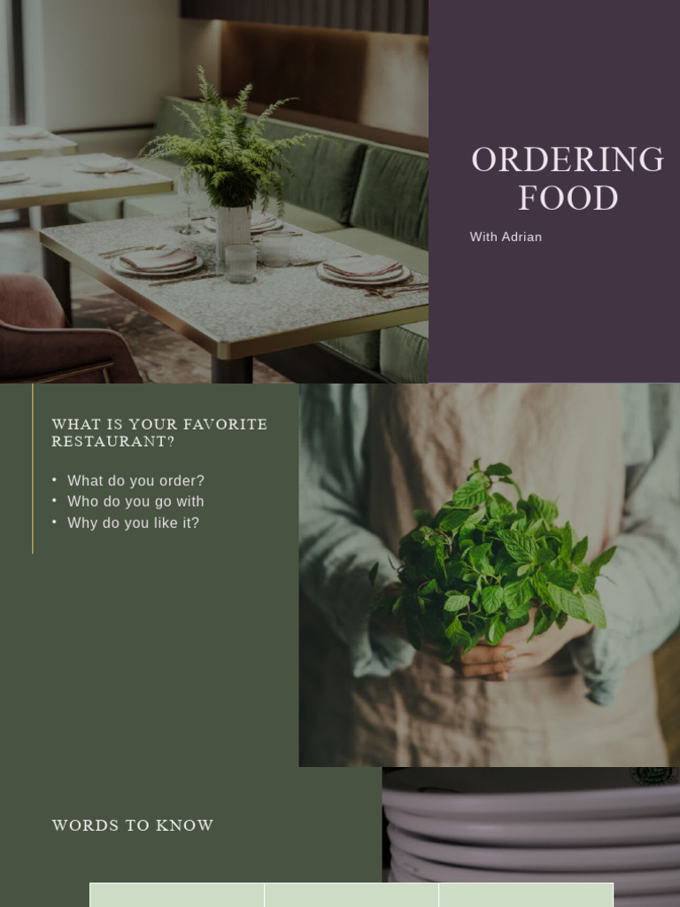 Ordering Food Conversation Guide | PDF