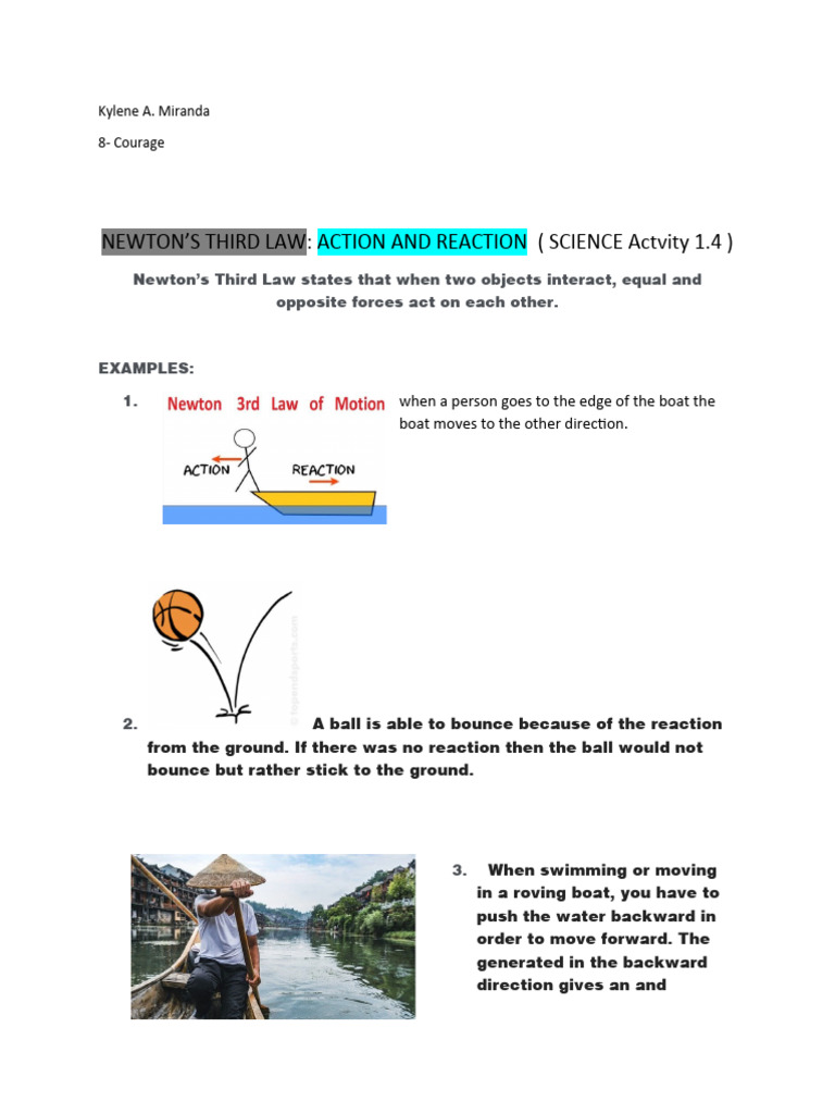 SCIE ACT 1.4 | PDF | Force | Motion (Physics)