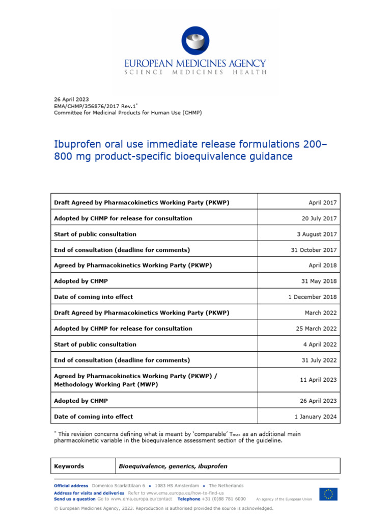 Ibuprofen Oral Use Immediate Release Formulations 200 800 MG Product ...